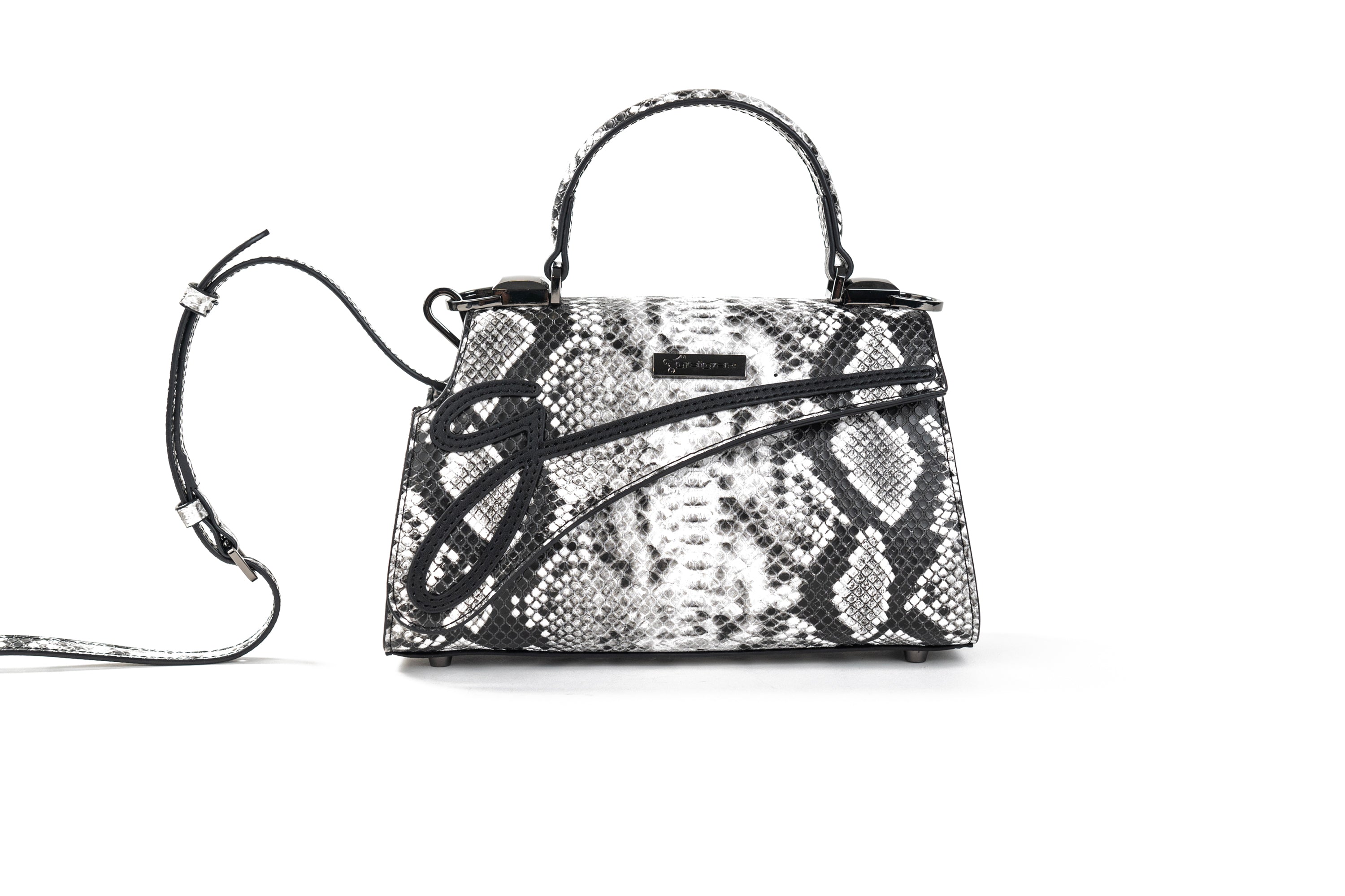 Medium Size "Lowercase" Flap Bag in Natural Python – John Geiger