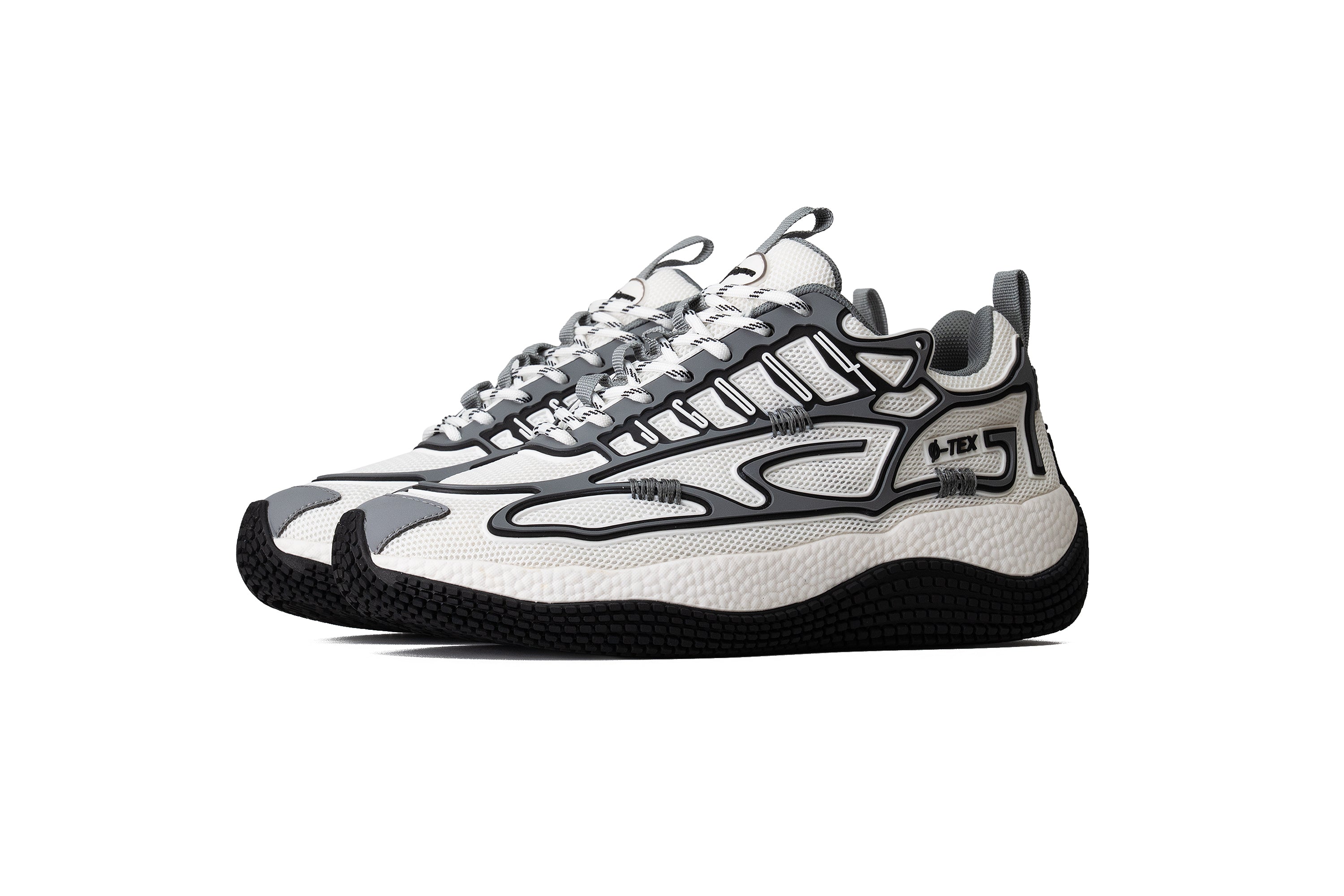 004 "Layered" White/Grey Black Outsole – John Geiger